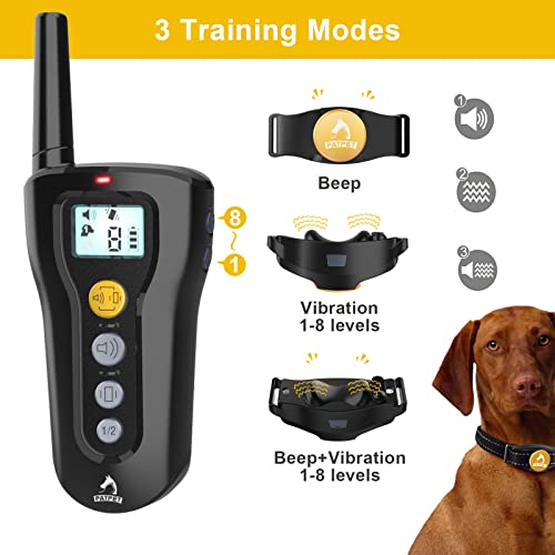 PATPET Vibrating Dog Collar No Shock - Dog Training Collar with Remote Up to 1000ft Range, Rechargeable Waterproof Vibration Collar for Dogs with 3 Training Modes, No Prongs and No Shock