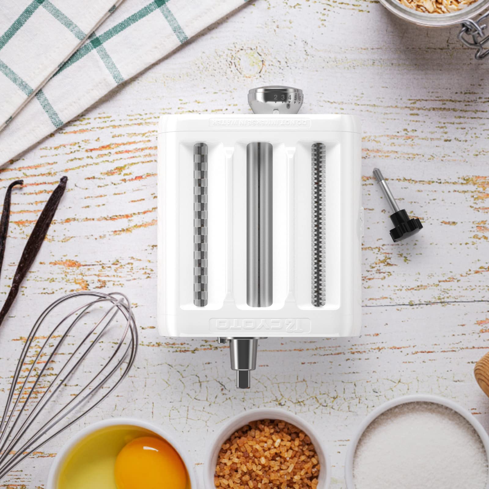 Pasta Maker 3-in-1 Attachment for KitchenAid Stand Mixers, Including Fettuccine and Spaghetti Cutter, Pasta Sheet Roller, Pasta Maker Accessories and Cleaning Brush
