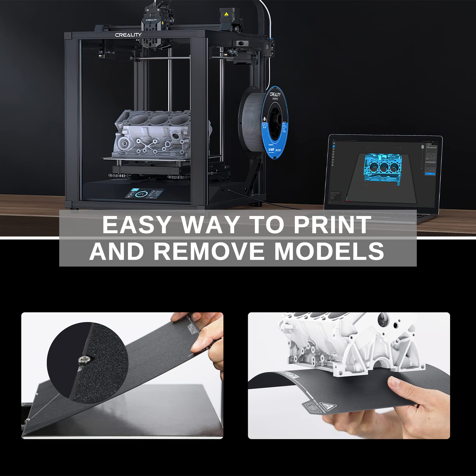 Official Creality Ender-5 S1 3D Printer with 250mm/s Printing Speed, 300℃ High-Temp Nozzle Direct Drive Extruder, Highly Metal Frame, CR Touch Auto-Leveling for Home, 220×220×280mm