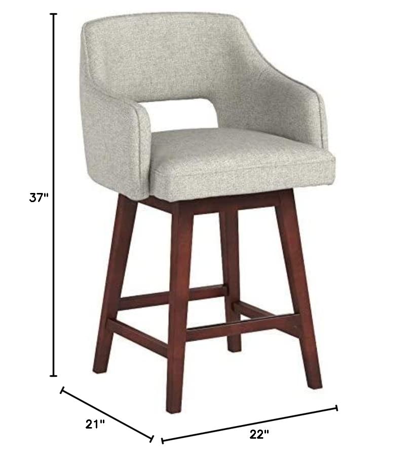 Amazon Brand β Rivet Malida Mid-Century Modern Open Back Swivel Kitchen Counter Height Stool, 37"H, Felt Grey