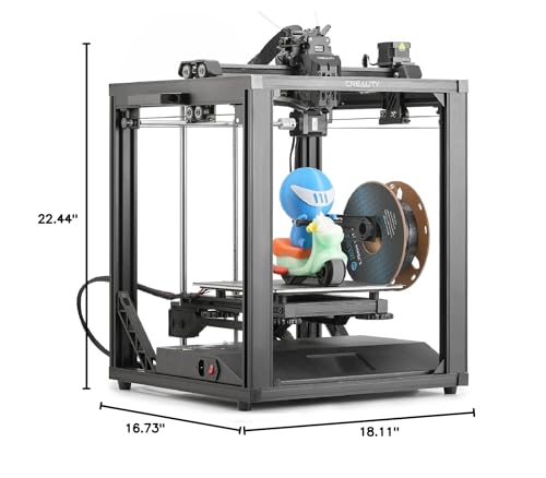 Official Creality Ender-5 S1 3D Printer with 250mm/s Printing Speed, 300℃ High-Temp Nozzle Direct Drive Extruder, Highly Metal Frame, CR Touch Auto-Leveling for Home, 220×220×280mm
