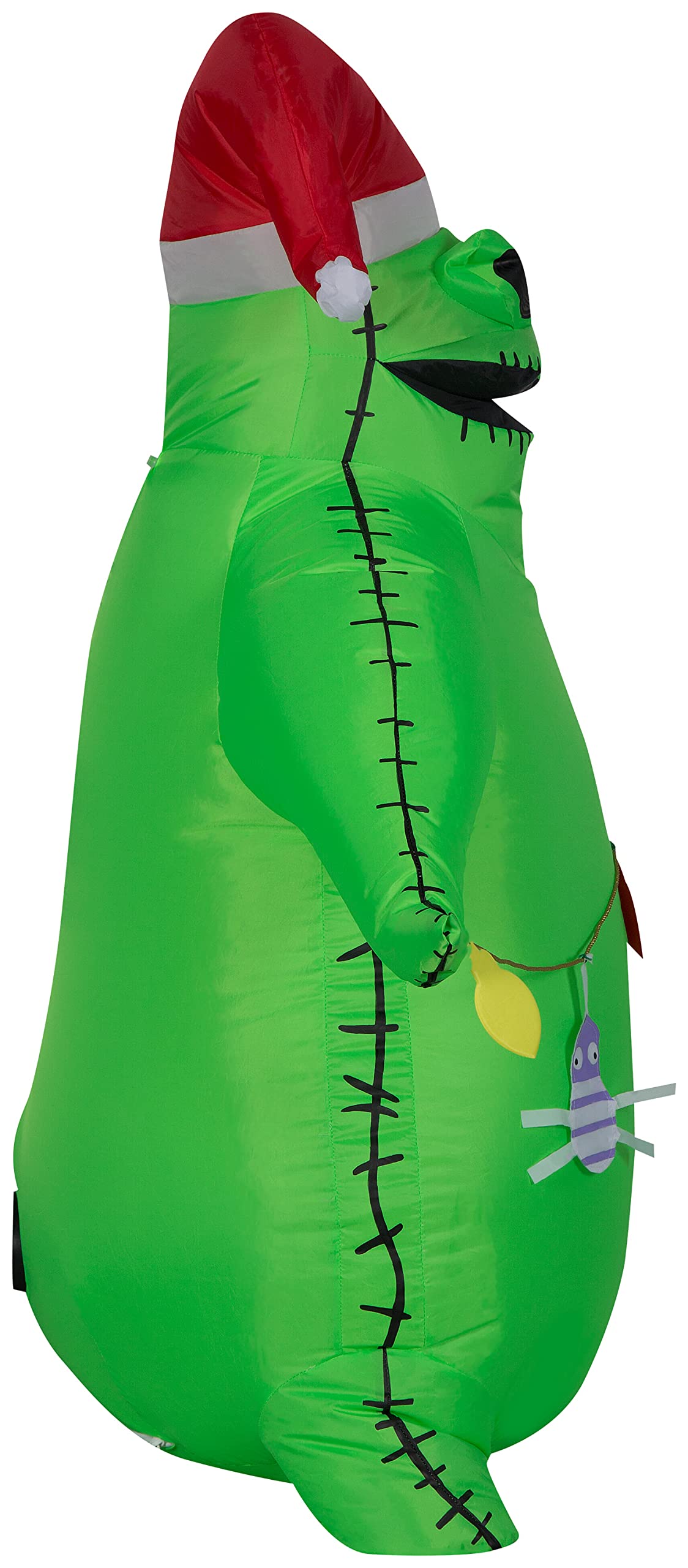 Gemmy Airblown Inflatable Inflatable Oogie Boogie in Santa Hat with Light String, 3.5 ft Tall