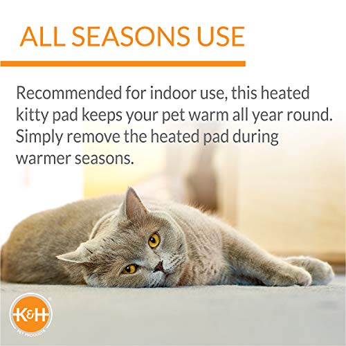 K&H Pet Products Thermo-Kitty Heated Pet Bed Deluxe Large Mocha/Leopard 20" 4W