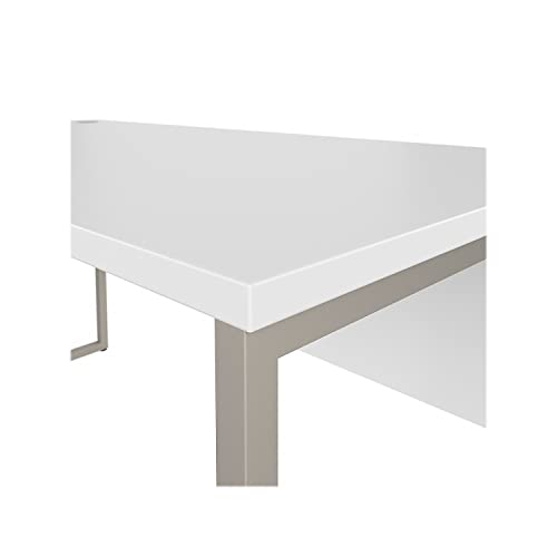Bush Business Furniture Hybrid Computer Table Desk with Metal Legs, 60W x 30D, White