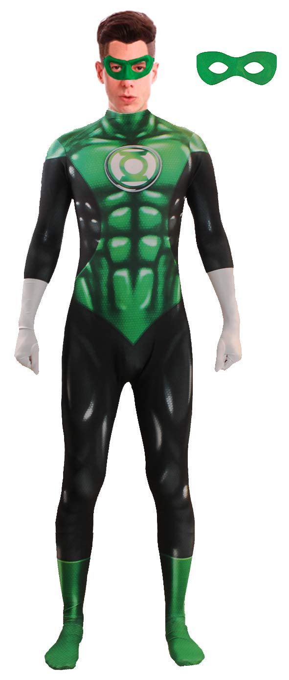 Halloween DC Comics Men's Green Suit Lycra Spandex Green Lantern Costumes for Adult Mens
