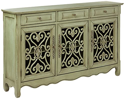 COASTER 3-Door Accent Cabinet Antique Green