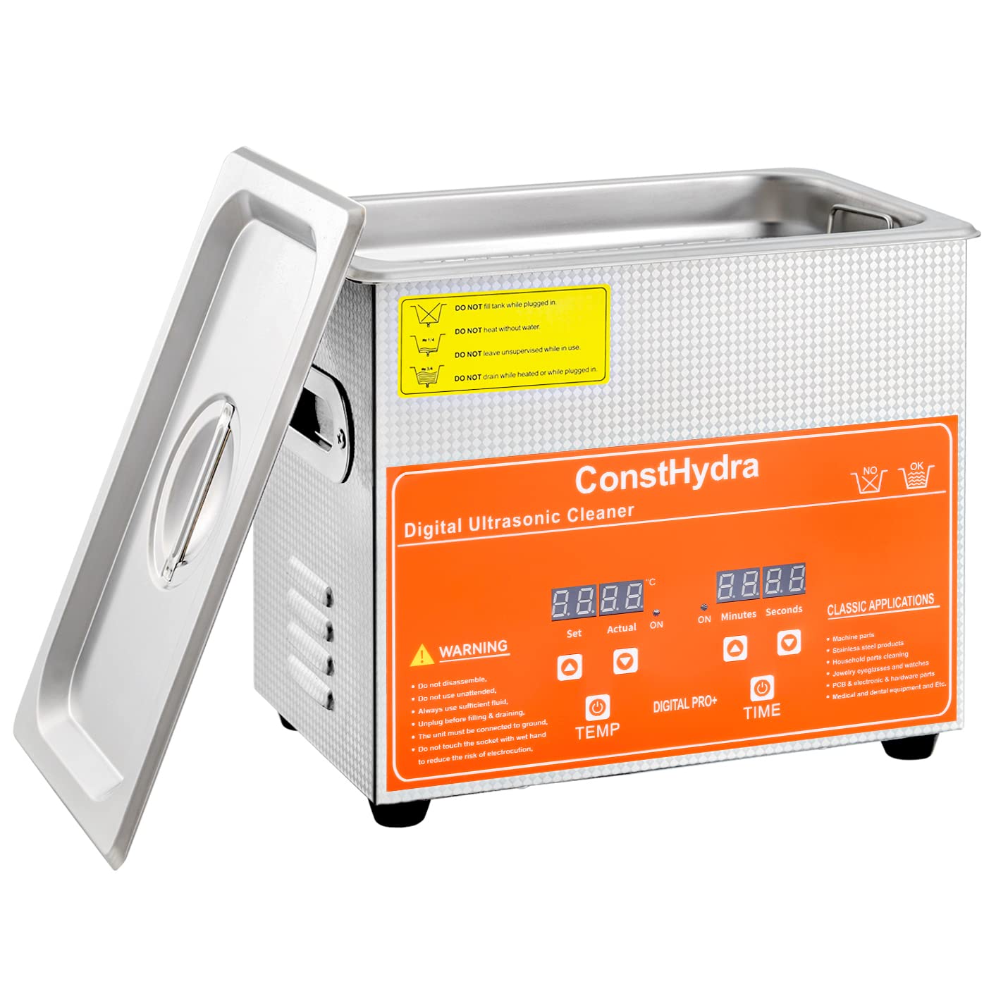 3L Ultrasonic Cleaning Machine with Heater and Timer, 120W Stainless Steel Ultrasonic Washing Machine, Professional Ultrasonic Hardware Tool Cleaner for Auto Accessories, Engine Parts, Carburetors