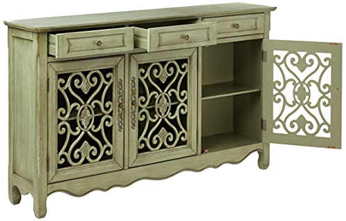 COASTER 3-Door Accent Cabinet Antique Green