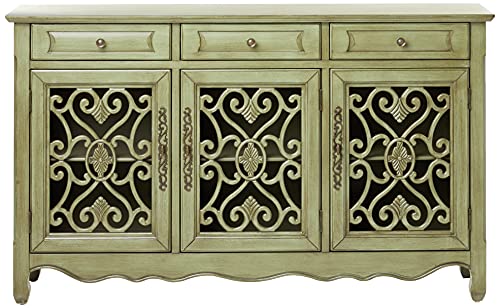 COASTER 3-Door Accent Cabinet Antique Green