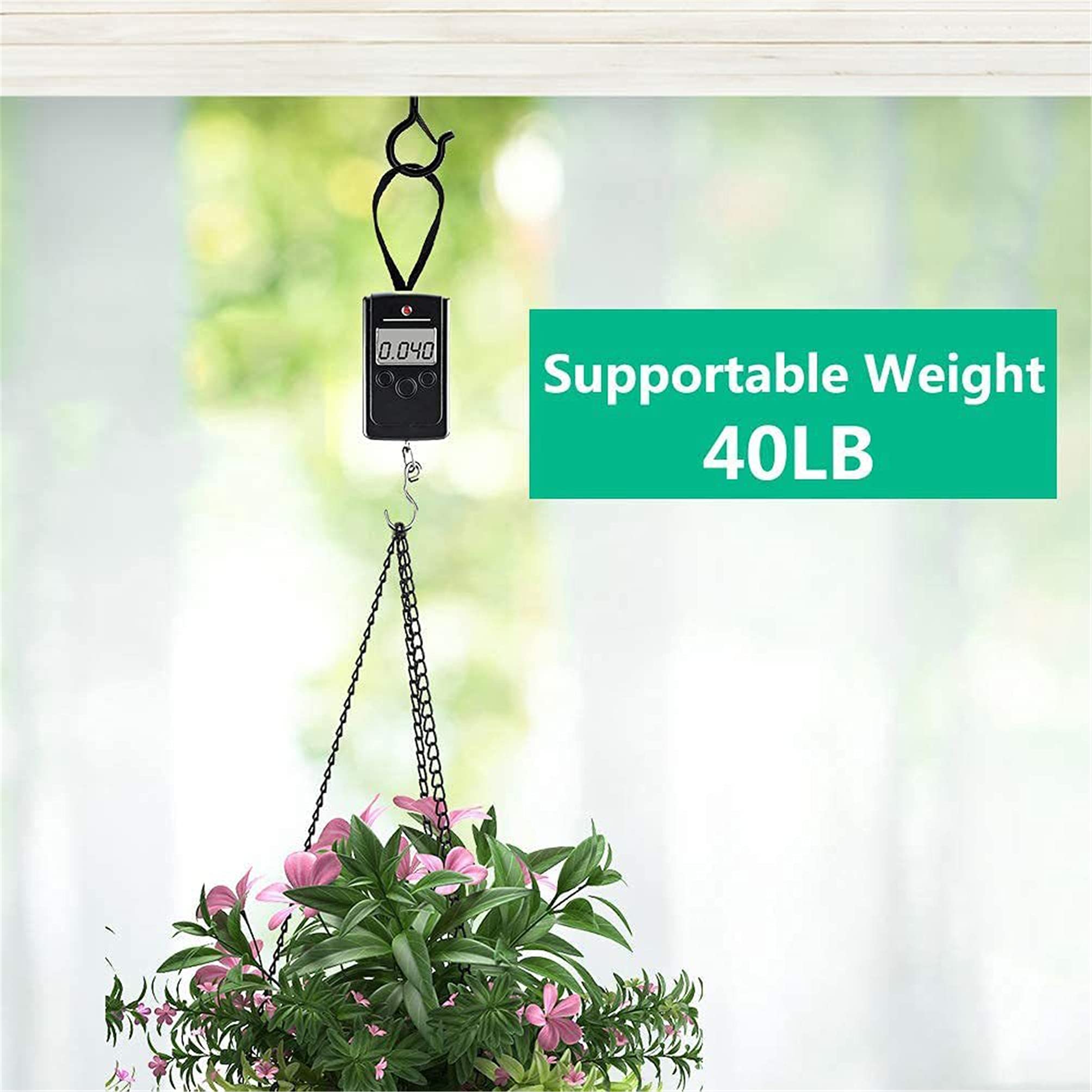 Wasnton 10 Pcs Q-Hanger Screw Hooks with Safety Buckle Design,Wall Mount 2.2 Inch Ceiling Hooks for Hanging Plants Outdoor Wire Fairy Hanger Lights and Party