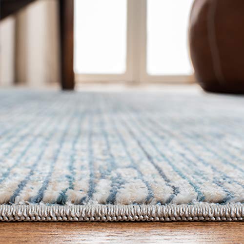 SAFAVIEH Victoria Collection 8' x 10' Blue/Ivory VIC907M Vintage Traditional Distressed Area Rug