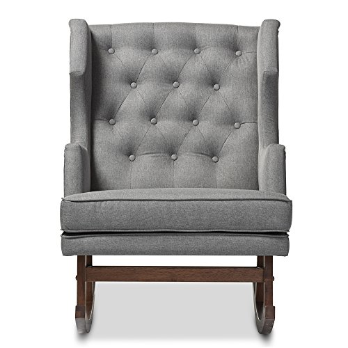 Baxton Studio BBT5195-Grey RC Rocking-Chairs, Grey
