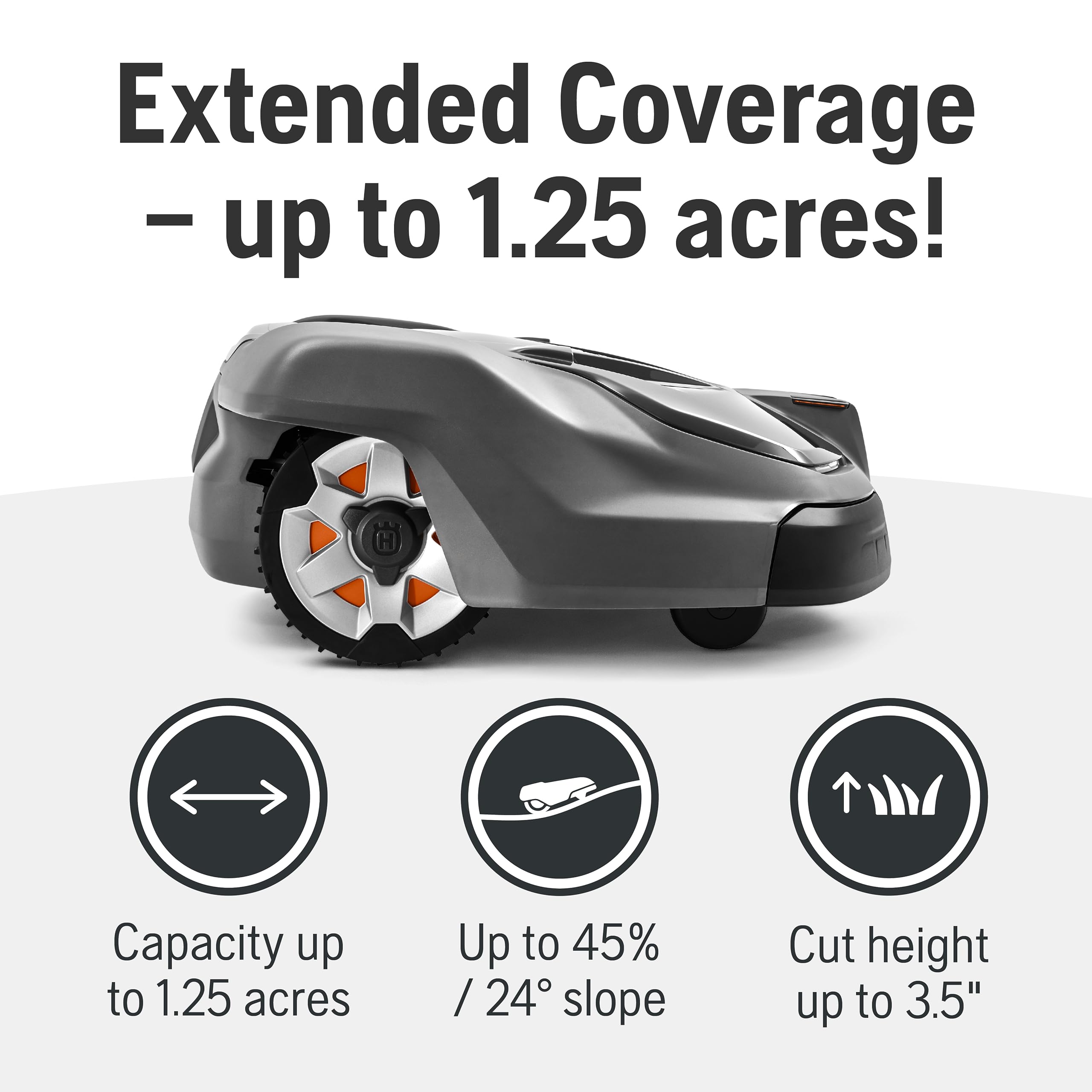 Husqvarna 967853101 Automower 450XH 1.25 Acre Robotic Lawn Mower for Medium to Large Yards