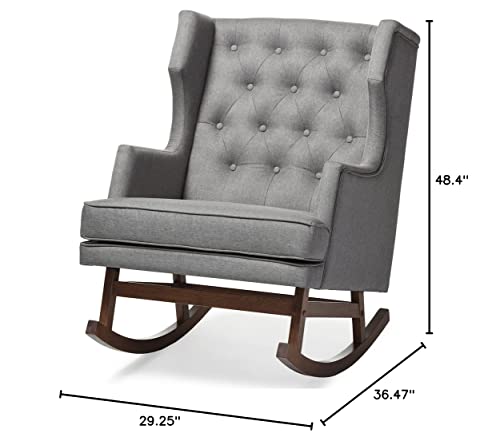 Baxton Studio BBT5195-Grey RC Rocking-Chairs, Grey