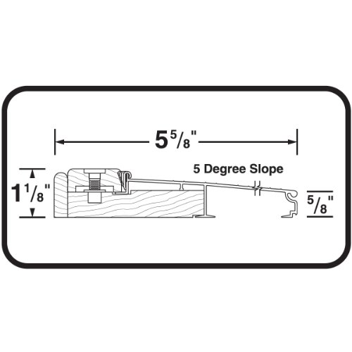 M-D Building Products 78600 1-1/8-Inch by 5-5/8-Inch - 36-Inch TH394 Adjustable Aluminum and Hardwood Sill Inswing, Mill