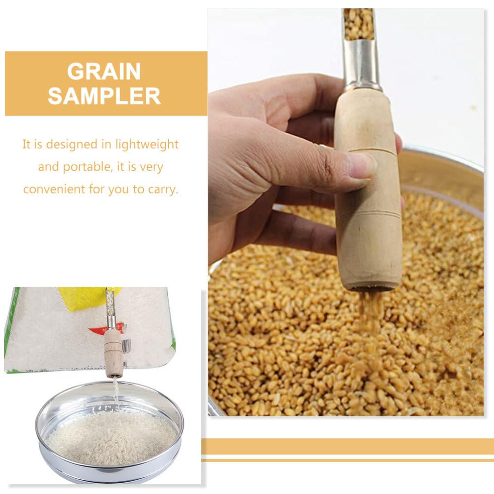 Baluue 4pcs Grain Sampler Metal Detector Turnicate Kit Outdoor Tools Grain Detector Probe Closed Sampling Agriculture Powder Sampler Stainless Steel Rice Sampler to Rotate Food