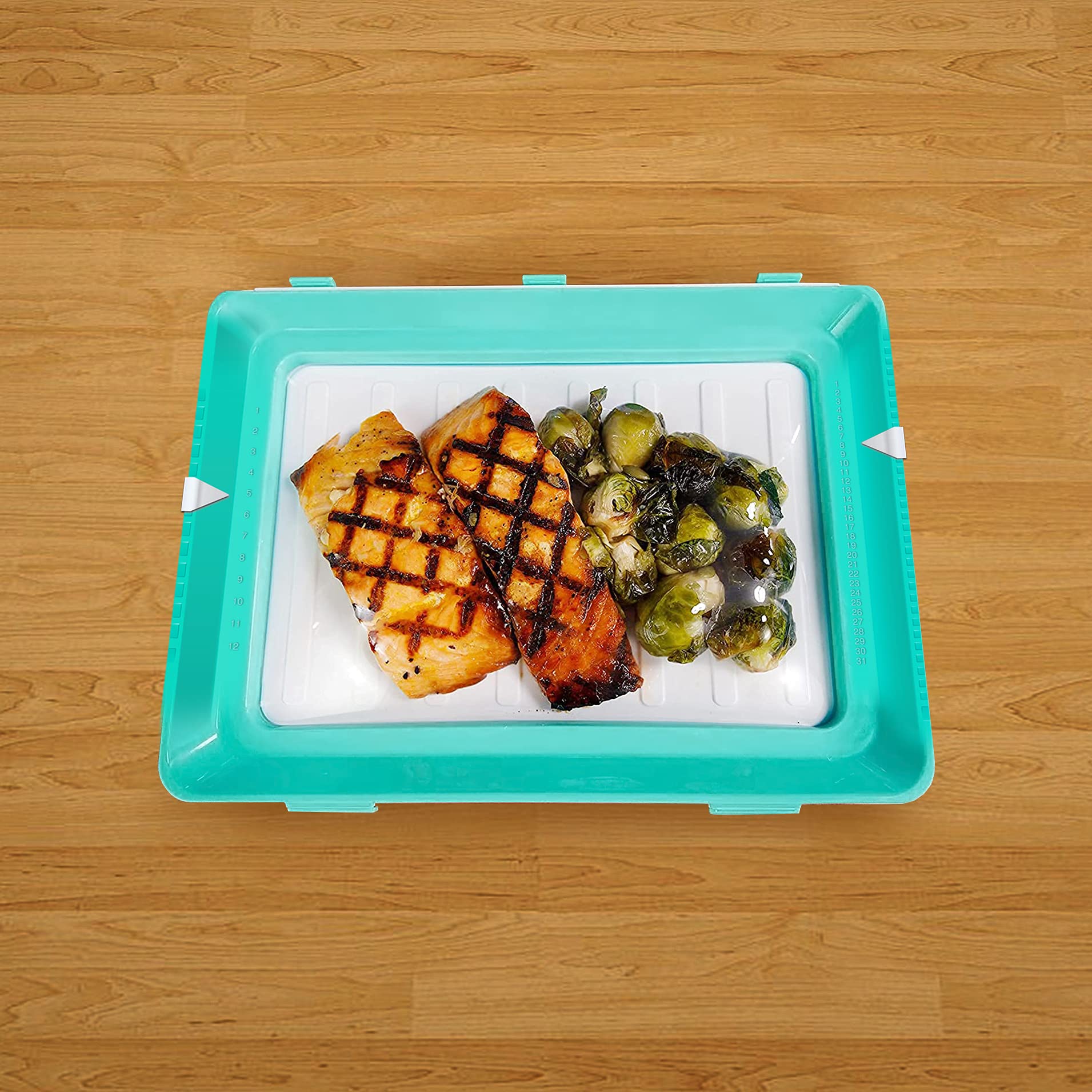 Skinny Stacks 2022 Version 4 Pack - Stacking Food Storage Trays, Stretch Cover, Save Space and Keep Food Fresh, Reusable, Dishwasher & Freezer Safe, Durable, Meal-Prep, Food Storage Containers