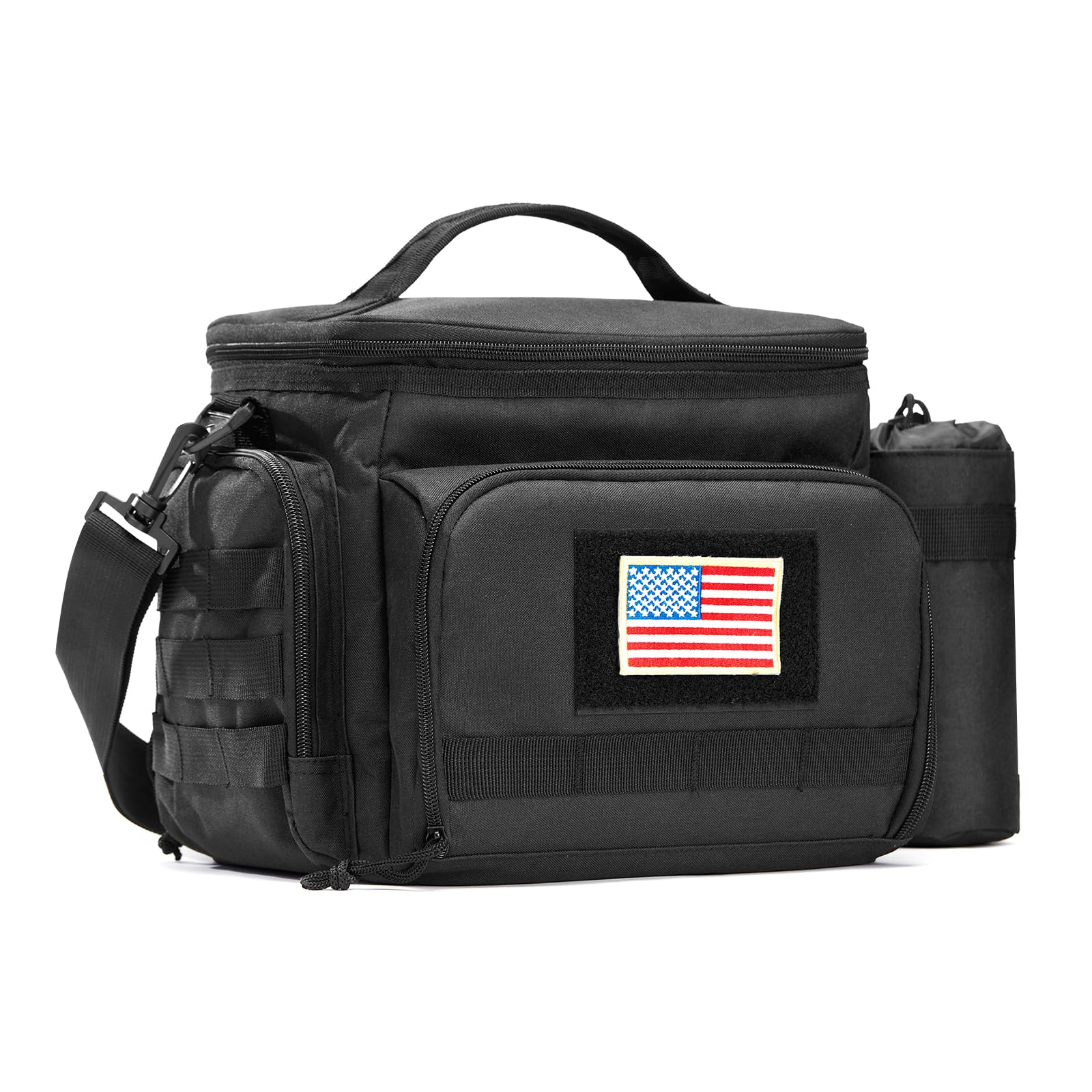 MOV COMPRA Tactical Leakproof Lunch Bag for Men, Insulated Lunch Box for Men Large Capacity with MOLLE Water Bottle Pouch and Adjustable Shoulder Starp, Green Lunchbox for Adults for Work, Picnic