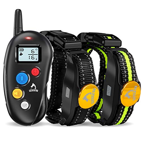 PATPET Dog Training Collar with Remote - Rechargeable Shock Collar for Medium Large Dogs 1000Ft Remote Range 3 Training Modes