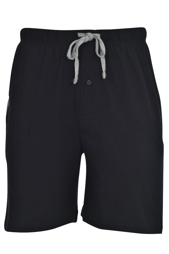 Hanes Mens 2 Pack Sleep Short, Cotton Jersey Blend 7.5" Inseam, Comfortable and Breathable, Heather Grey/Black, Large