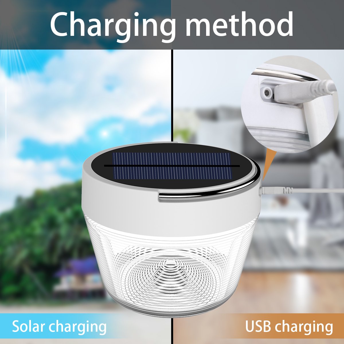 Lighting EVER Solar LED Camping Lantern, Portable Table Lamp, RGB Storage Box, USB Rechargeable Tent Light for Outdoor, Hiking, Fishing, Emergency and More