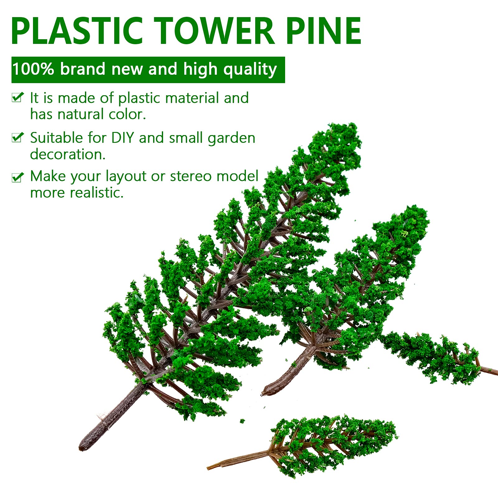 16pcs Model Pine Trees, Railroad Green Scenery Cedar Tree, Mixed Size Mini Landscape Tree(1.4-6.3in), for Woodland Scenics, Architecture, Fairy Garden Decor