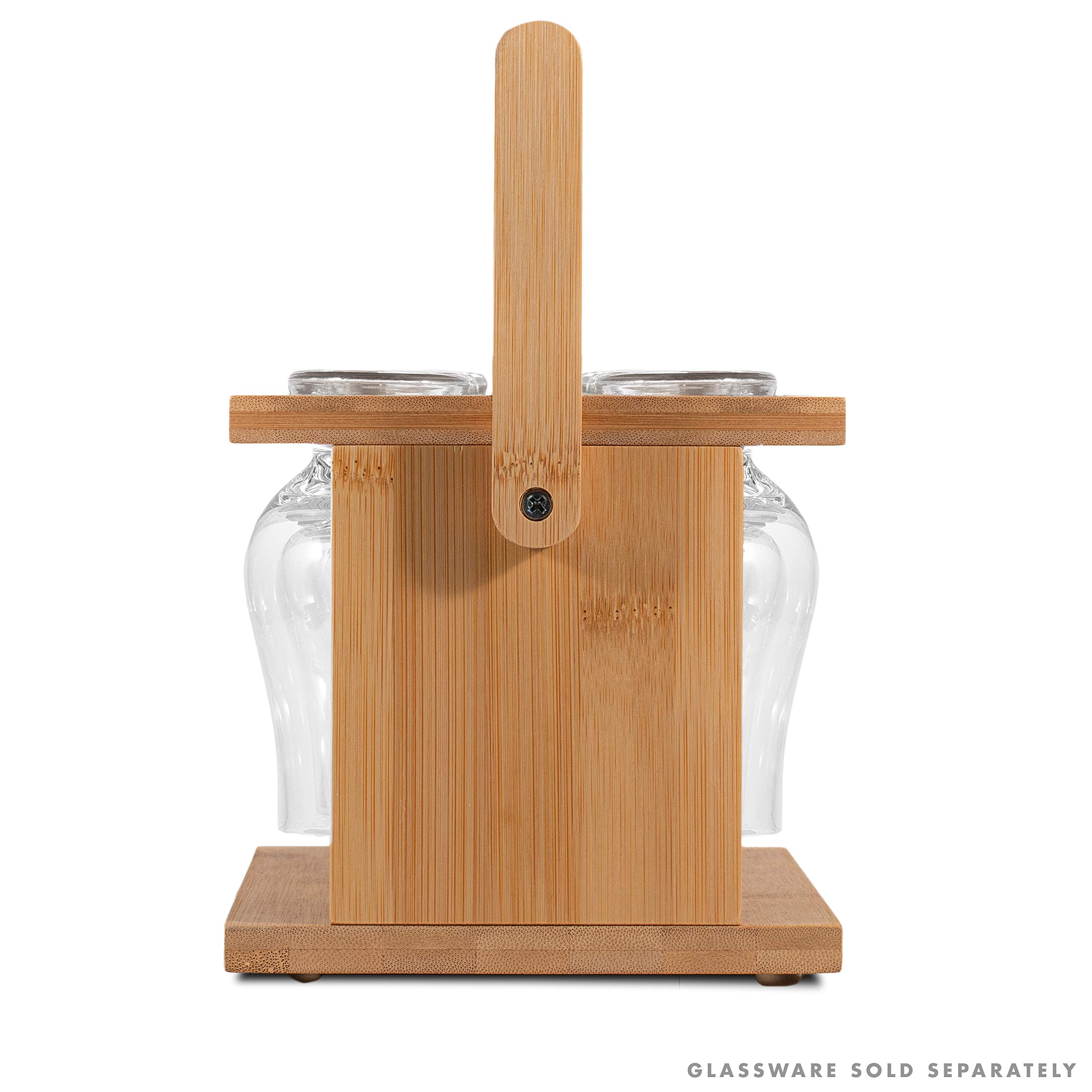 CairnCaddy Acacia Hardwood Whiskey Glass Holder - Carrier and Drying Rack for Whisky Tasting Glassware