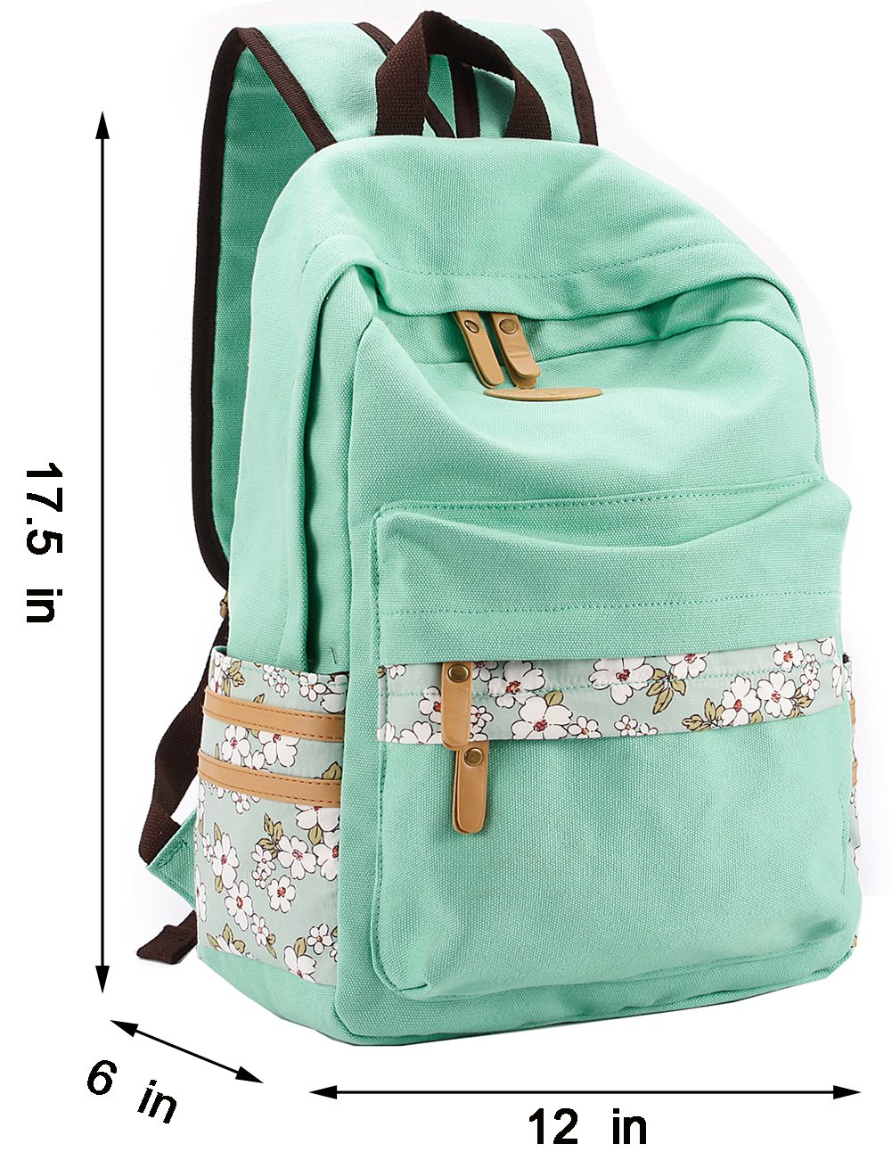 mygreen Casual Style Canvas Backpack/School Bag/Travel Daypack Light Green
