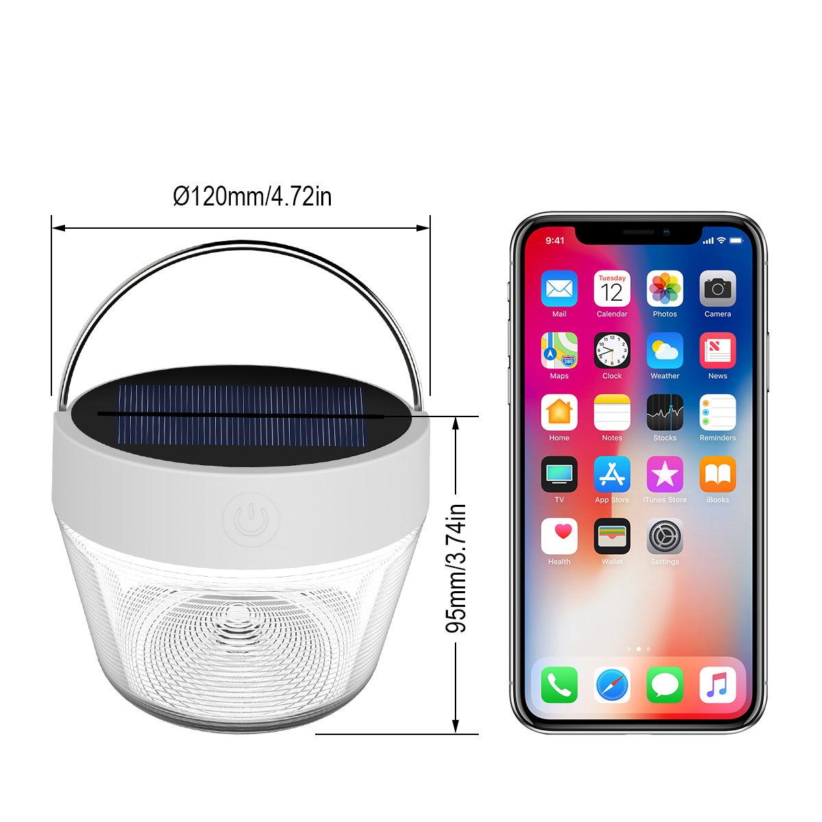 Lighting EVER Solar LED Camping Lantern, Portable Table Lamp, RGB Storage Box, USB Rechargeable Tent Light for Outdoor, Hiking, Fishing, Emergency and More