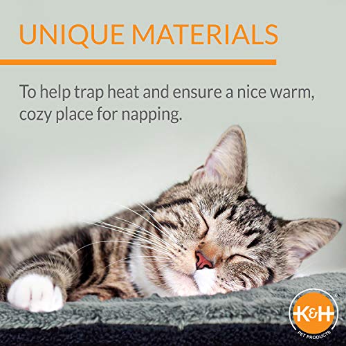 K&H Pet Products Self-Warming Pet Pad Thermal Cat and Dog Warming Bed Mat Gray/Black 21 X 17 Inches