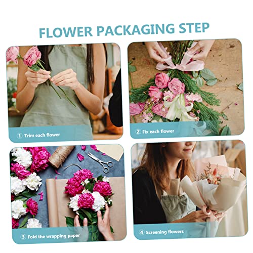 GARVALON 20pcs Rose Wrapping Paper Tutu Packing Paper Flower Packaging Paper Matte Wrapping Paper Valentines Day Flower Papers Wedding Flower Wrapping Paper Gift Plastic Accessories Flowers