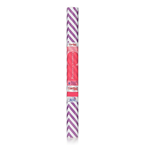 Con-Tact Brand Creative Covering Self-Adhesive Vinyl Drawer and Shelf Liner, 18" x 9', Chevron Purple
