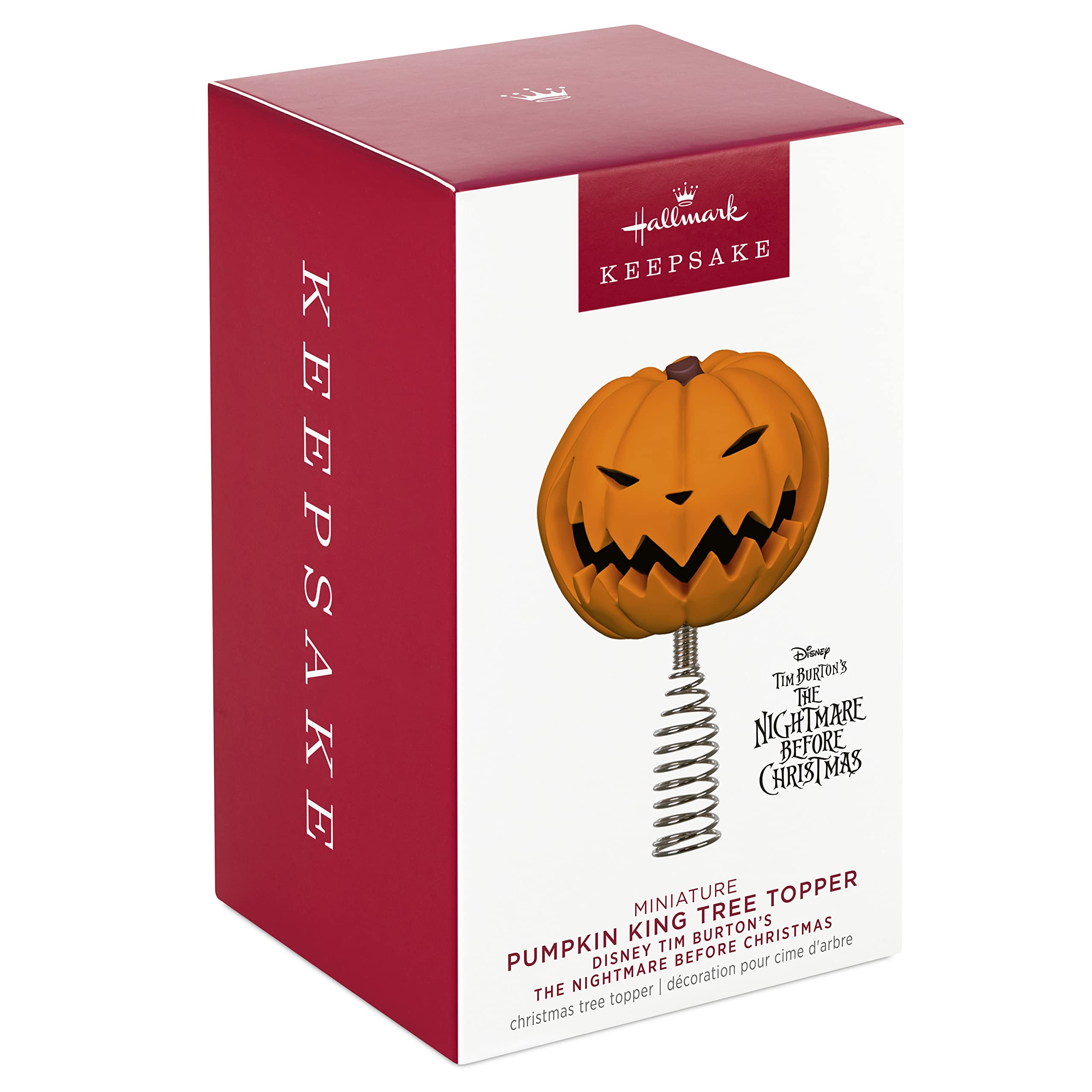 Hallmark Keepsake Mini 4.14" Christmas Tree Topper, Disney Tim Burton's The Nightmare Before Christmas Pumpkin King, Gifts for Disney Fans