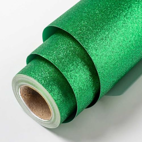 Homeral Glitter Wrapping Paper Roll-46.8 sq.ft.-Sparkle Green Shinny Gift Wrap for Christmas, Birthday, Bridal Shower, Party, Holiday-17in x 32.8ft