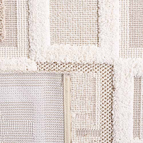 Safavieh Trends Collection 9' x 12' Beige/Ivory TRD108B Modern Contemporary Textured Area Rug