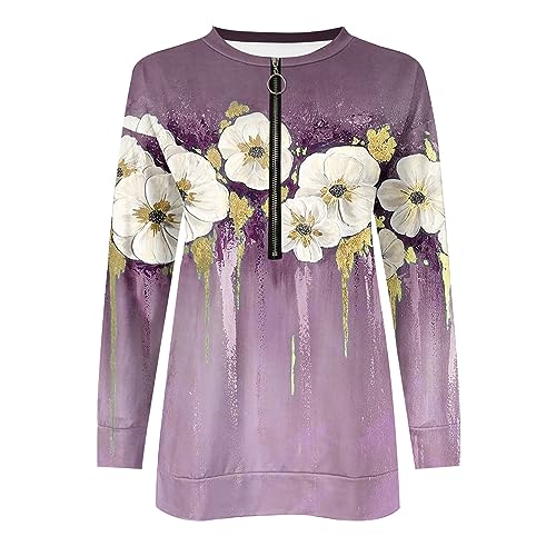 JDHUFEI Kitchen aid Mixer Stand Deals Womens Oversized Sweatshirts Fashion Boho Long Sleeve Tops Loose Half Zip Hoodies Casual Fall Clothes Beach Pullover