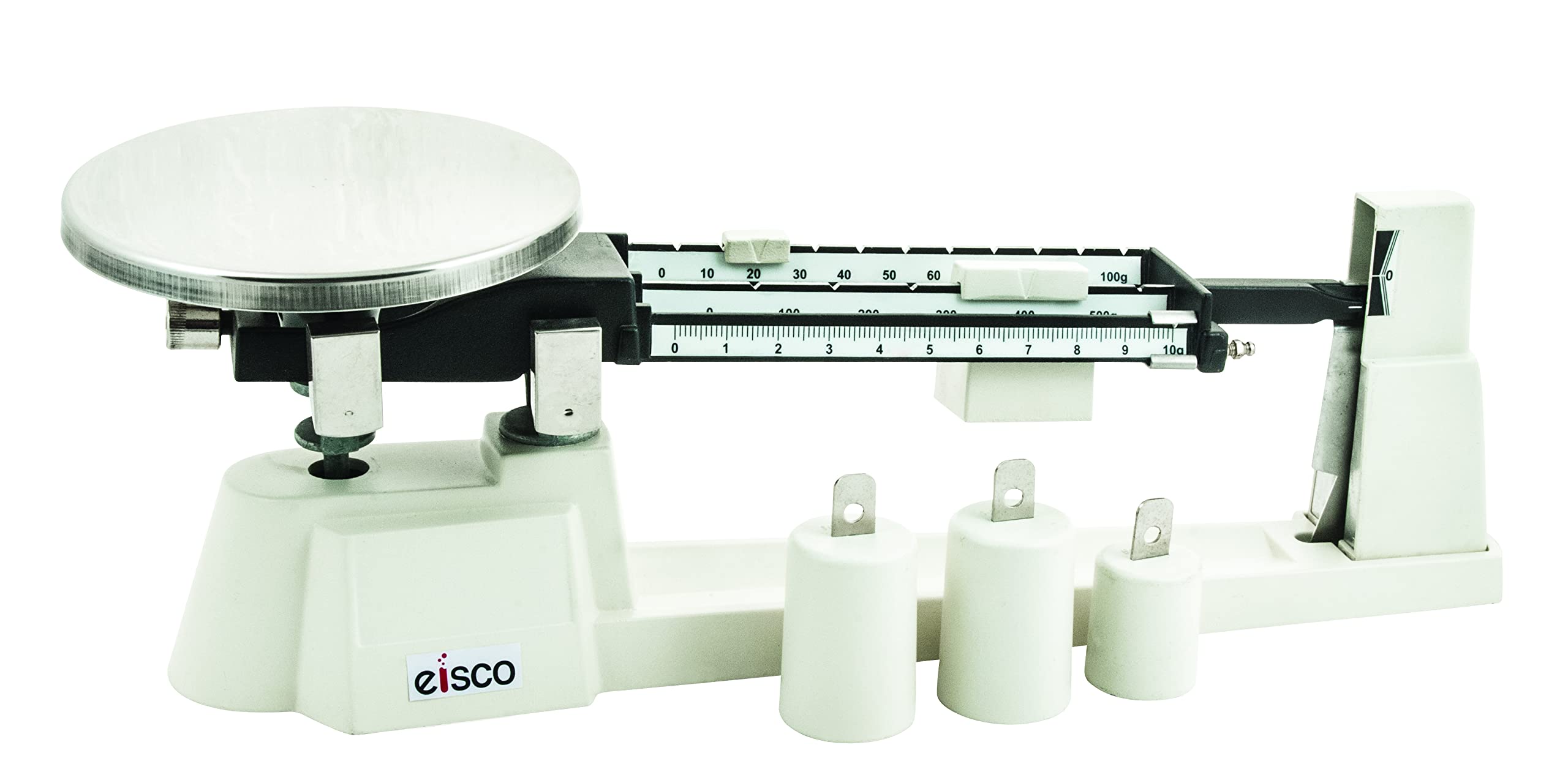 EISCO Triple Beam Mechanical Balance, 2610g Capacity - Single Pan - Includes 500g (1) & 1000g (2) Counter Masses