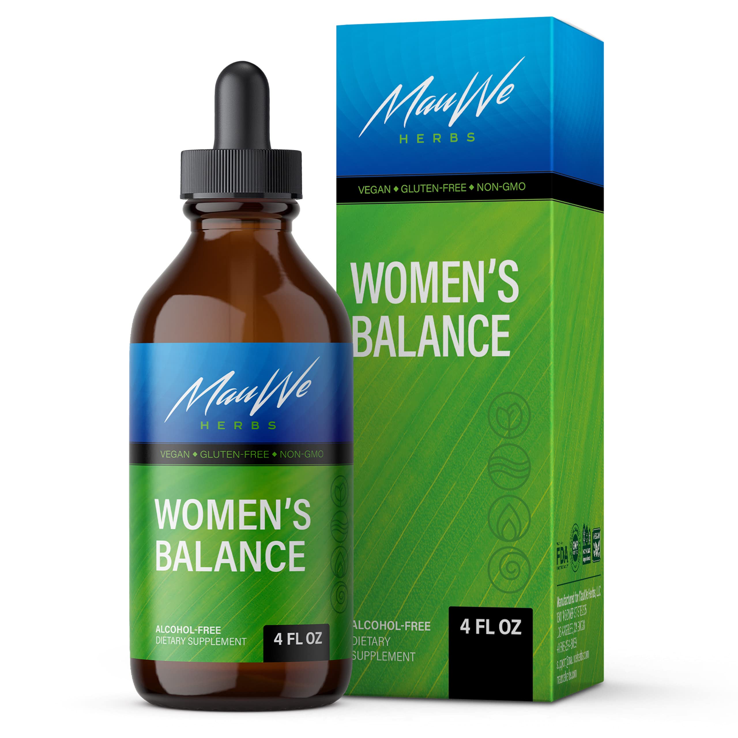 Women's Balance Tincture (4 Fl. Oz.) - Liquid Extract Relief for Pre-Menstrual & Menopausal Symptoms - Vitex, Dong Quai, Maca, Rhodiola, Ashwagandha, Motherwort, Milk Thistle
