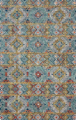 Safavieh Aspen Collection 9' x 12' Blue/Gold APN273M Handmade Boho Wool Area Rug