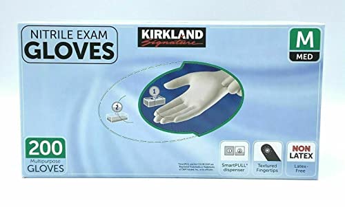 Kirkland Signature DnRbYi Nitrile Exam Multi-Purpose Medium Gloves Latex-Free, 400 Count, (467120)