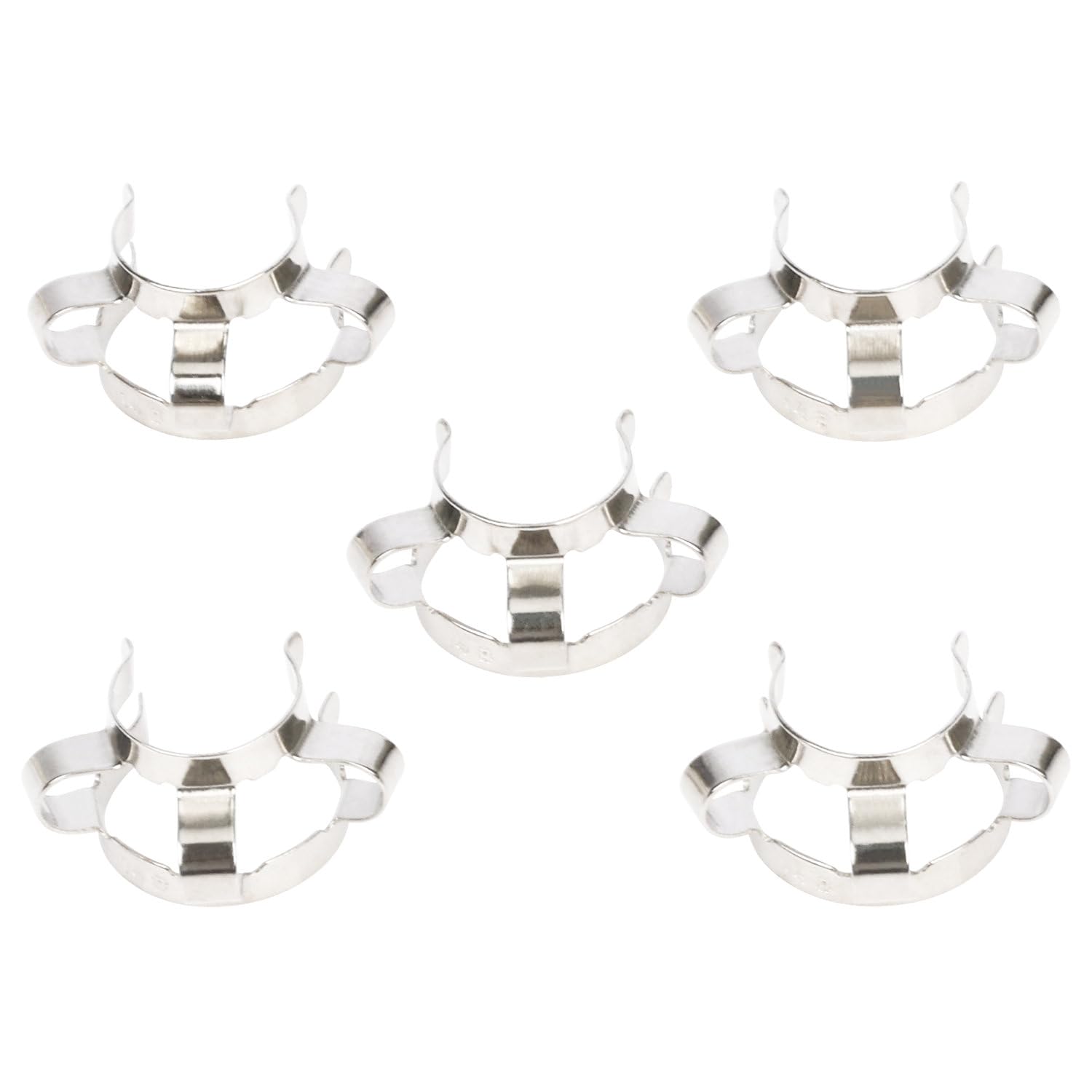 XCD Metal Joint Clips for 14/20 Glass Ground Joint Lab Accessory, 5 Pieces Nickel-Plated Steel Joint Clips 14 mm Lab Keck Clamp #14 Keck Clips