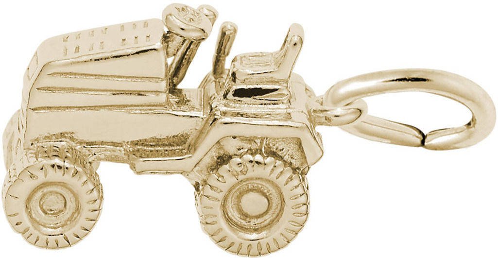 Rembrandt Riding Lawn Mower Charm - Metal - Gold-Plated Sterling Silver