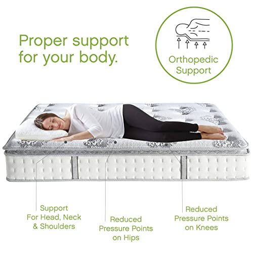 Classic Brands Mercer Cool Gel Memory Foam and Innerspring Hybrid 12-Inch Pillow Top Mattress | Bed-in-a-Box Full