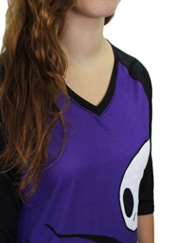 Disney Nightmare Before Christmas Women's 3/4 Sleeve Dorm Nightgown Pajamas (X-Large, Black/Purple)