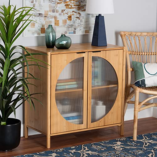 Baxton Studio Naresh End Table, 2-Shelf, Natural Brown
