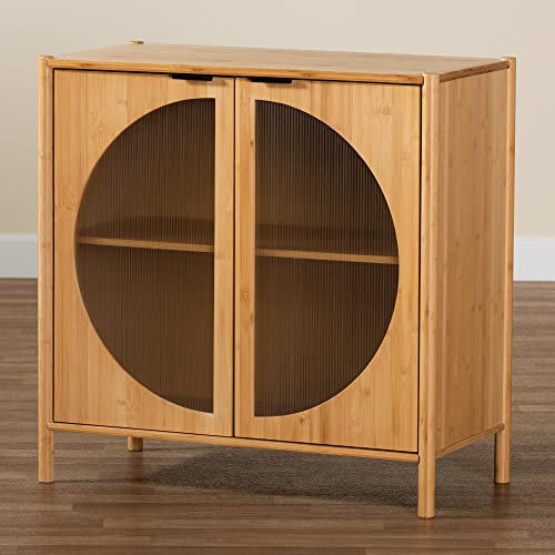 Baxton Studio Naresh End Table, 2-Shelf, Natural Brown