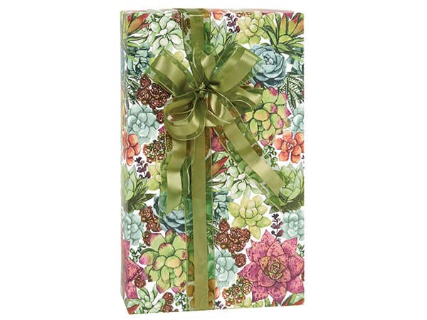Succulent Garden Design 24" wide Gift WRAPPING Paper Choose Length Amount (24âWx36âL)