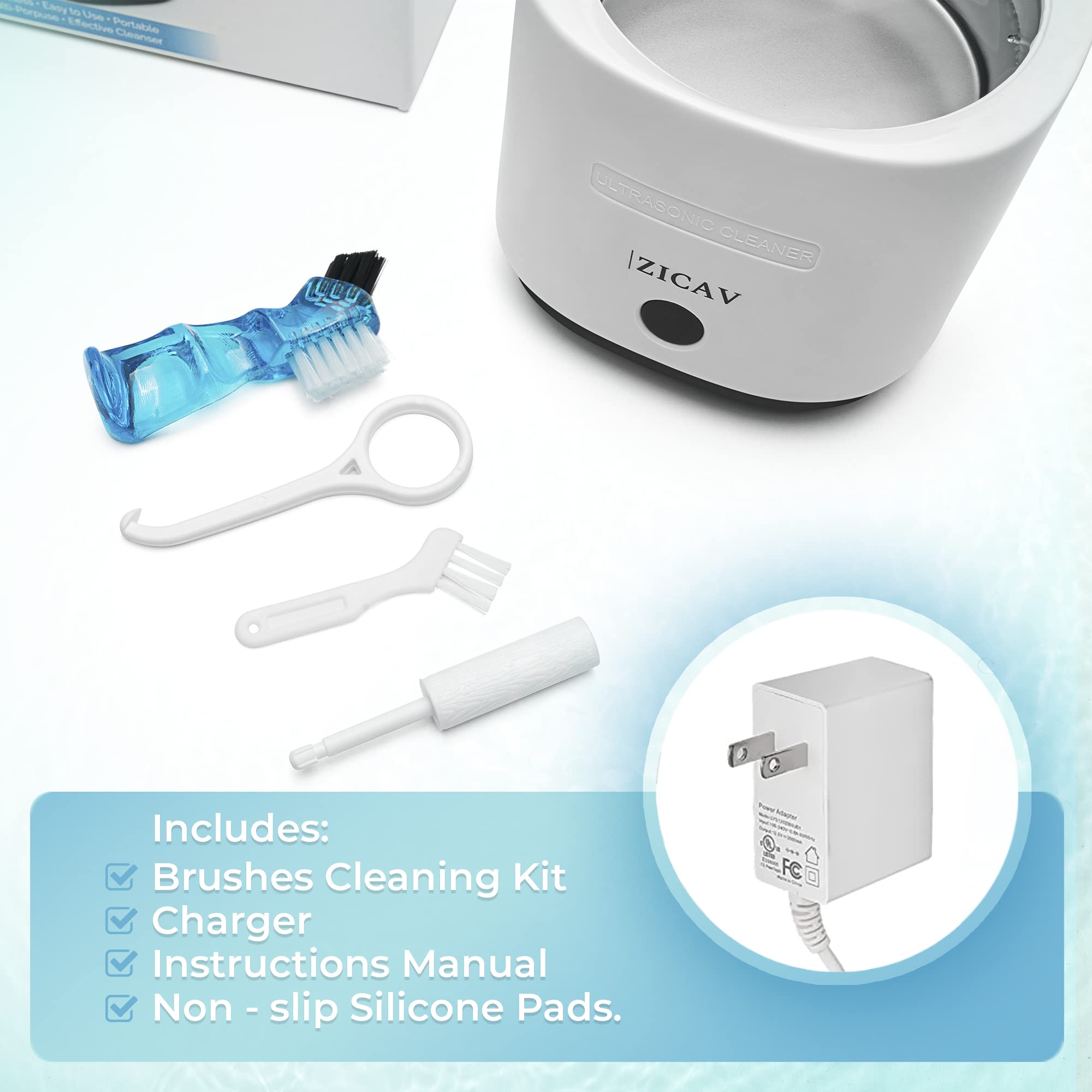 ZICAV Retainer Cleaner Machine - Ultrasonic Jewelry Cleaner - Denture Cleaner Machine, Mouth Guard, Aligner