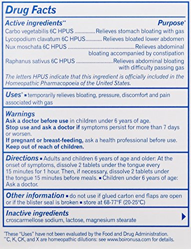 Boiron Gasalia, 3 Pack, (60 Tablets per Pack), Homeopathic Medicine for Gas Relief