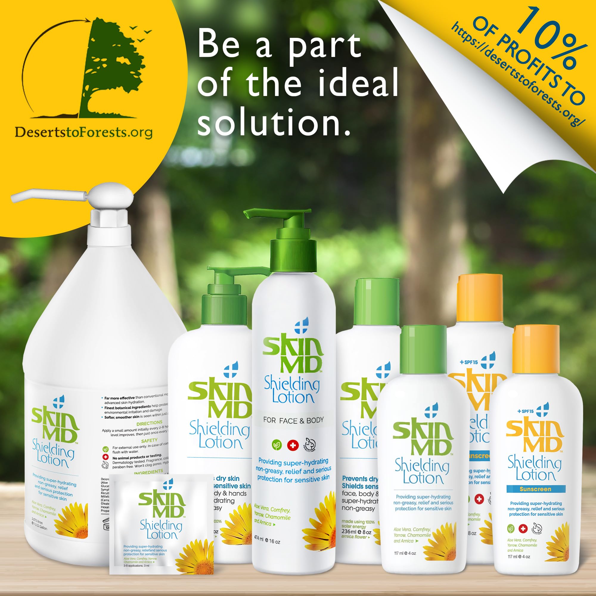 Skin MD Shielding Lotion - Hydrating Body Lotion for Sensitive Skin | Non-Greasy, Fast-Absorbing Moisturizer with Plant-Based Ingredients | for Dry Skin, Eczema & Psoriasis Relief - 16oz Dispenser